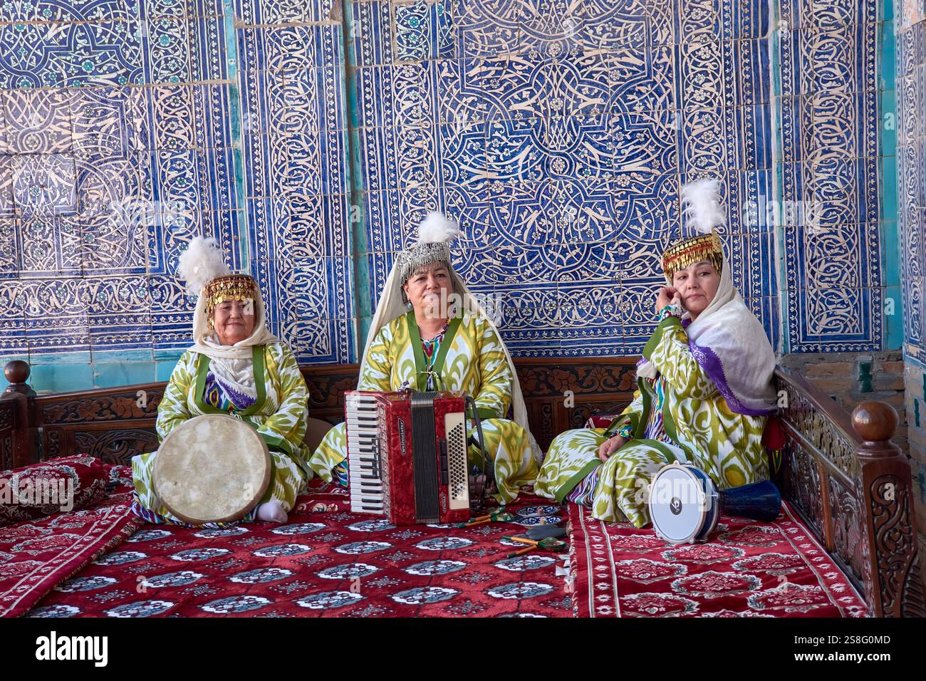 Khiva,Uzbekistan; September,21,2024: a group of Uzbek women musicians ...