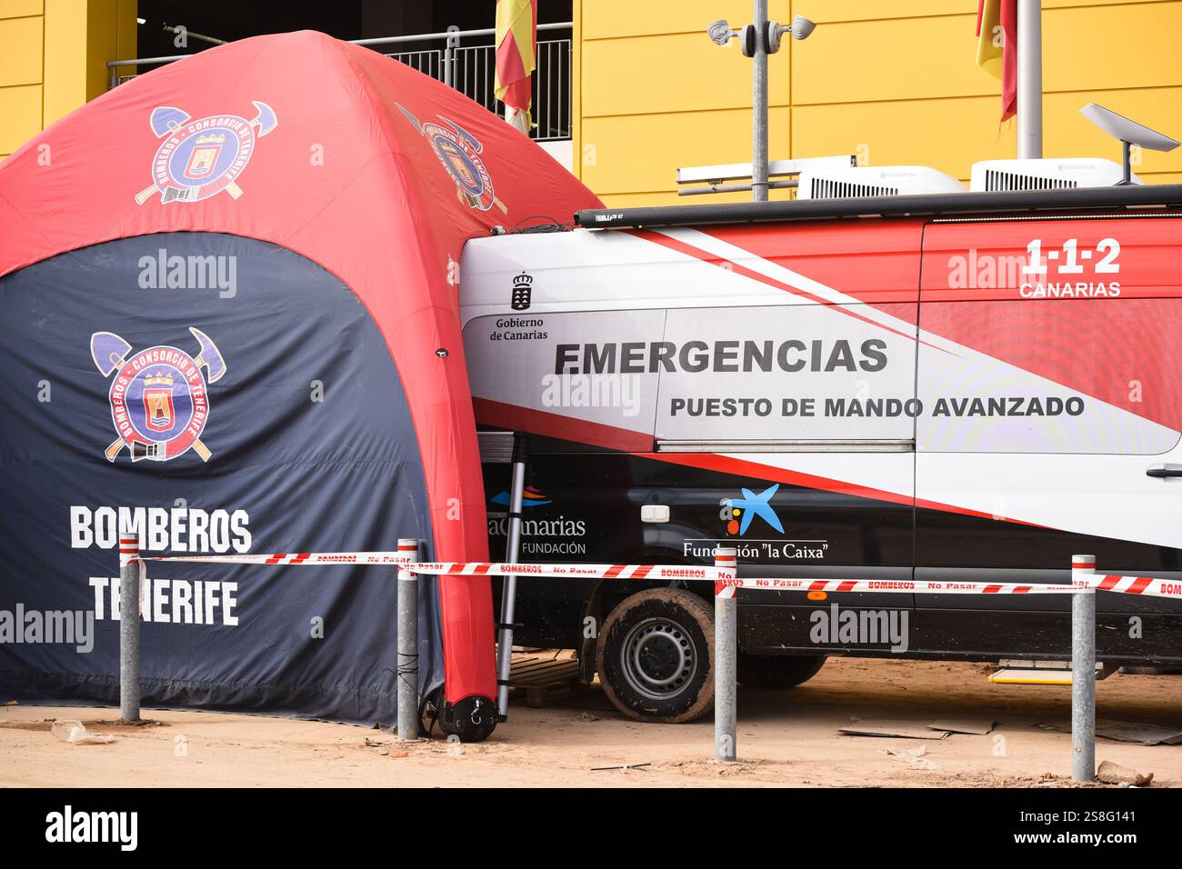 IKEA Alfafar command post with Tenerife Firefighters post tent ...