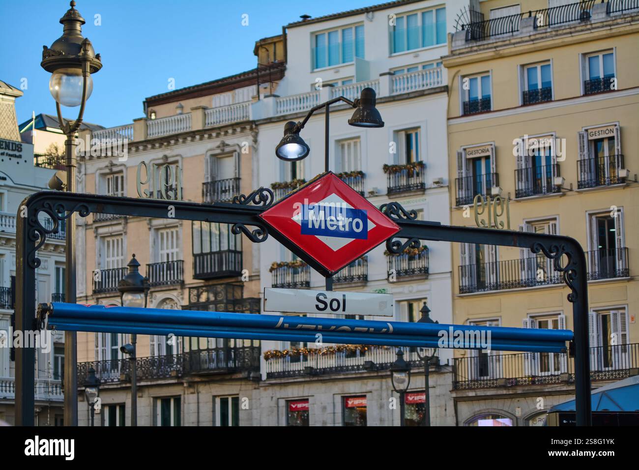 Madrid. Spain - January 22, 2025: The famous Sol metro station sign in ...