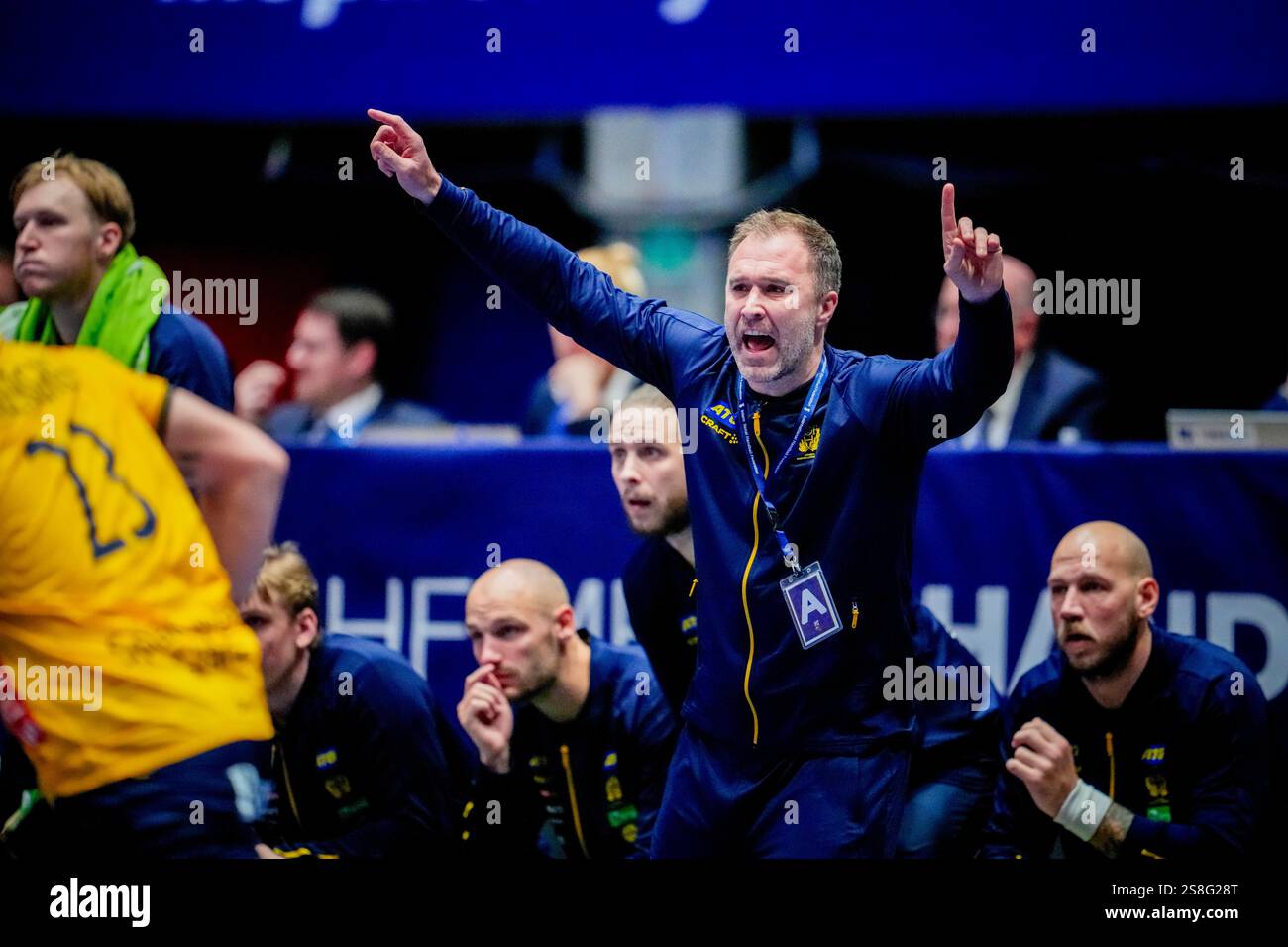 Fornebu 20250122. Sweden's coach Michael Apelgren during the World ...