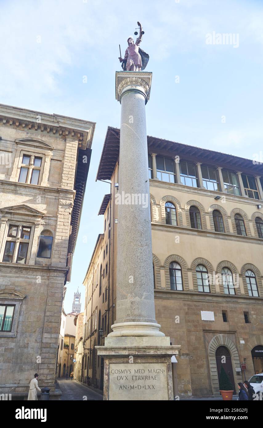 Florence, Italy - 12.02.2023: A historic column featuring an impressive ...
