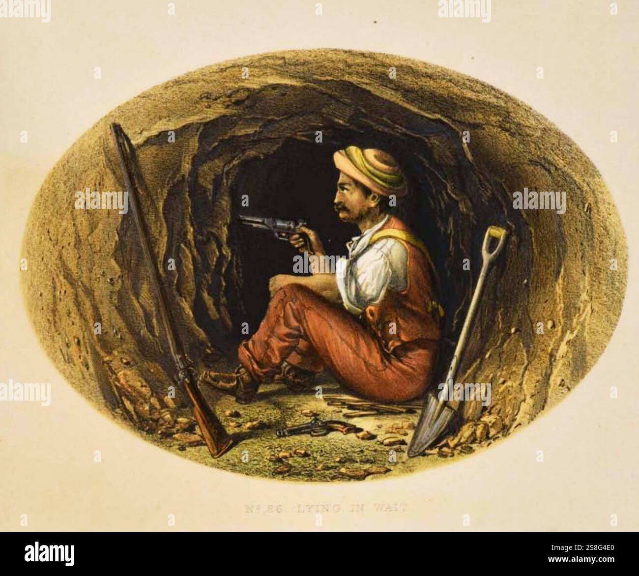 Mining Operations during the siege operation of Lucknow. Vintage ...