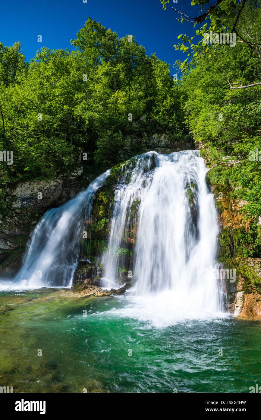 Stunning Virje Waterfall in Slovenia: A Pristine Natural Treasure Stock ...