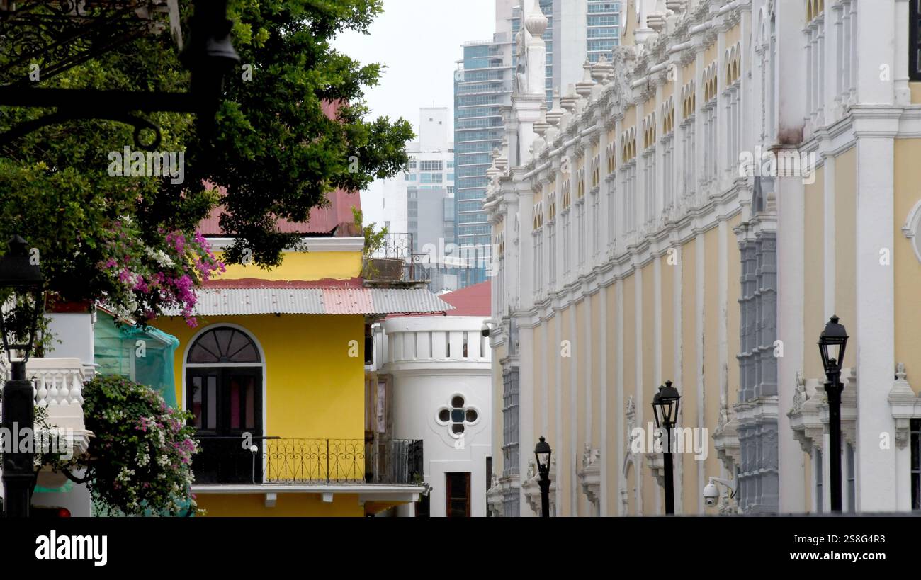 Panama City, USA. 10th Jan, 2025. Spanish colonial architecture in ...