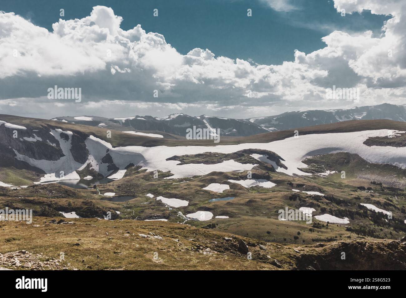 Snow in Beartooth Pass Montana Mountain Alpine Landscape Stock Photo ...