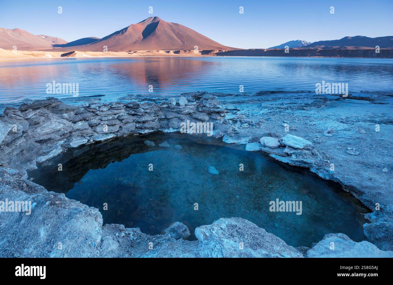 Natural Hot Spring in Atacama desert, Chile, South America Stock Photo ...