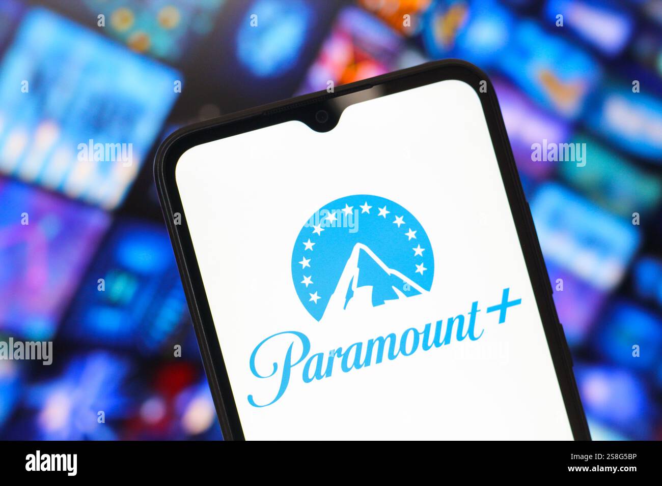 In this photo illustration, the Paramount Plus logo is seen displayed ...