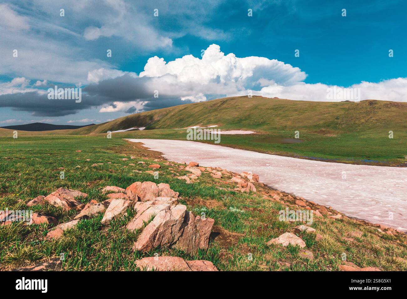 Snow in Beartooth Pass Montana Mountain Alpine Landscape Stock Photo ...
