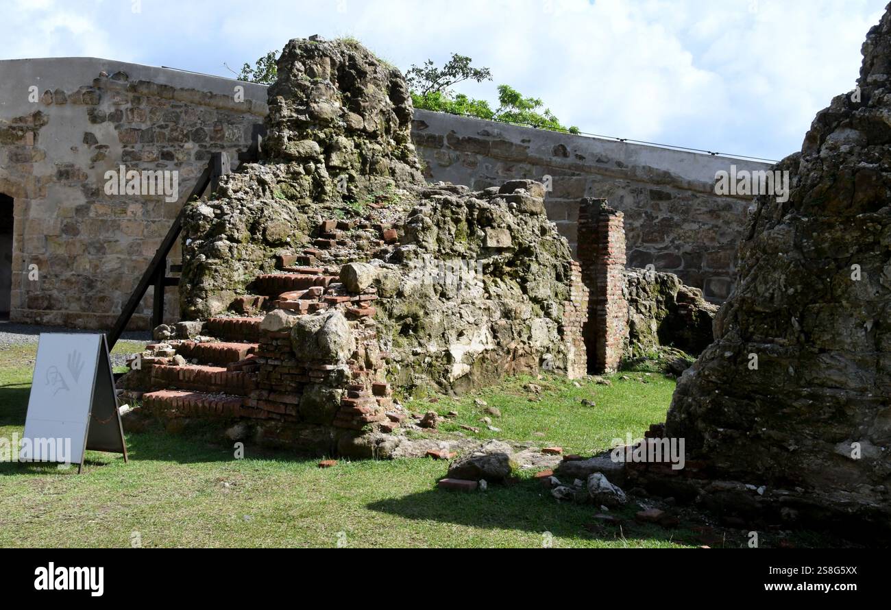 Colon, USA. 12th Jan, 2025. The ruins of Fort San Lorenzo near Colon ...