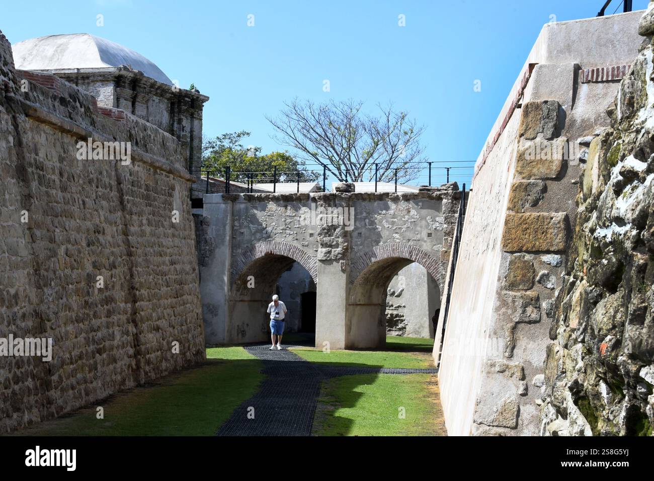 Colon, USA. 12th Jan, 2025. The ruins of Fort San Lorenzo near Colon ...