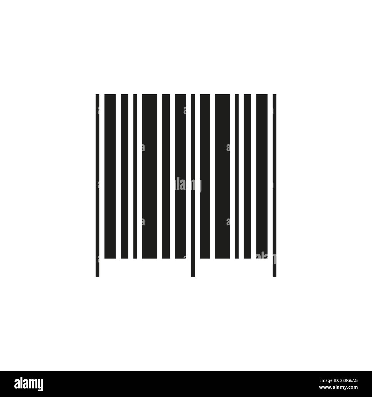 Barcode vector symbol. Parallel black lines. Minimalist scanning ...