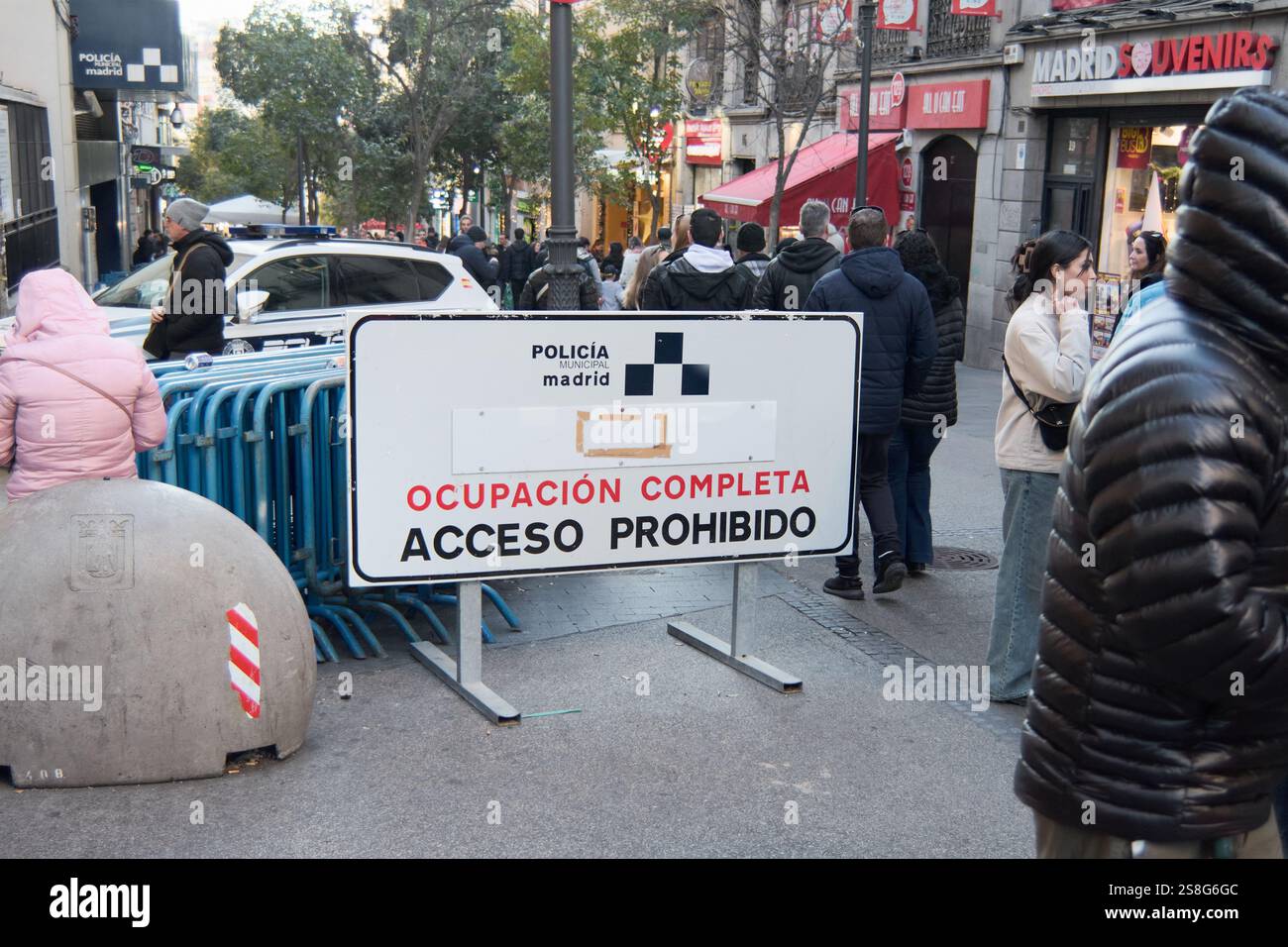 Madrid. Spain - January 22, 2025: Municipal police in Madrid set up ...