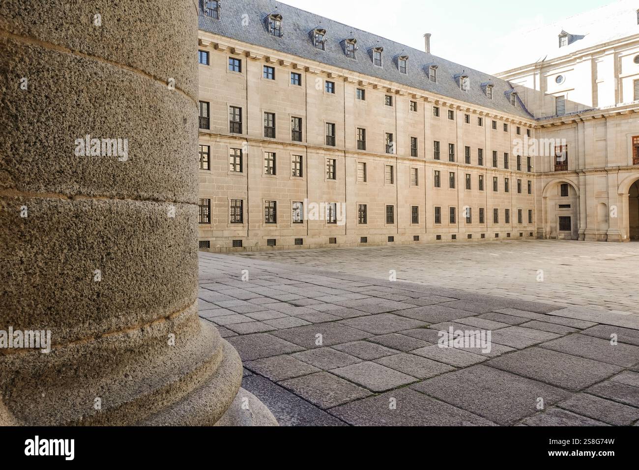 Courtyard of the Kings and the Basilica. inside the Royal Site of San ...
