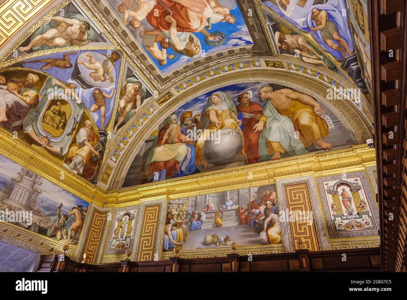 Royal library inside the Royal Site of San Lorenzo de El Escorial in ...