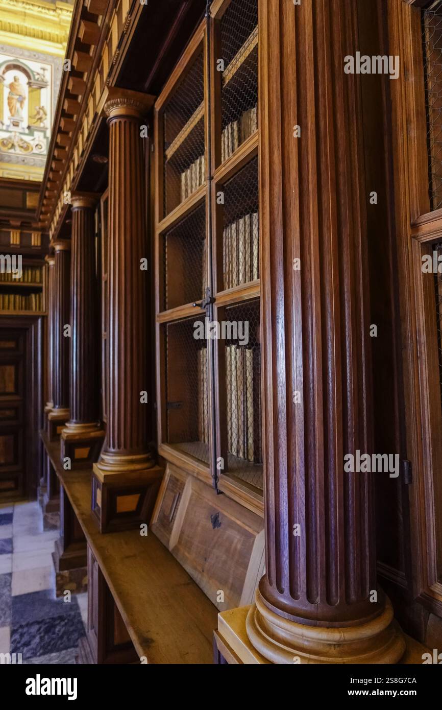 Wood columns, Royal library inside the Royal Site of San Lorenzo de El ...
