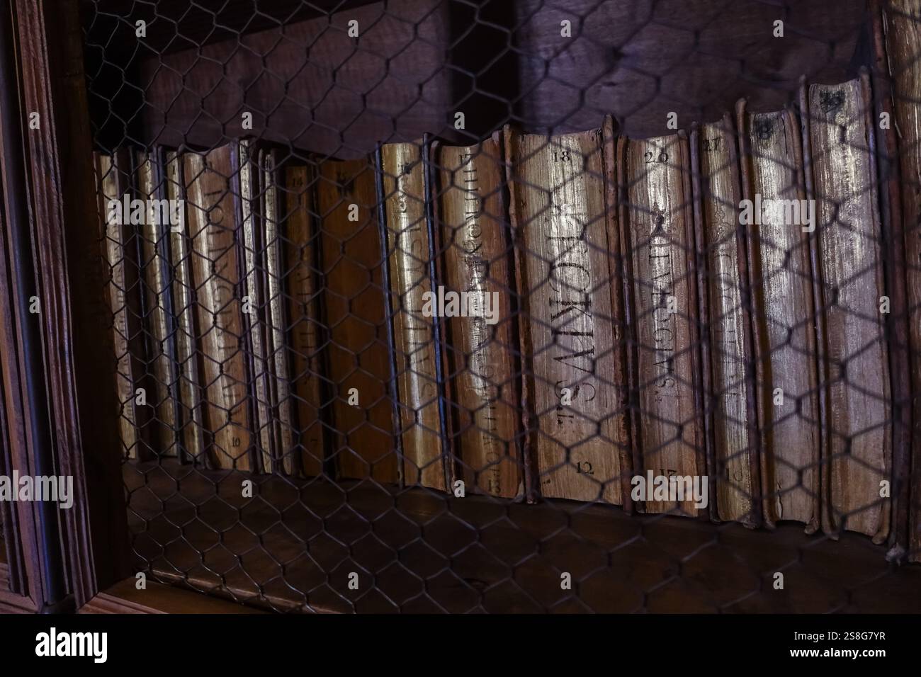 Royal library inside the Royal Site of San Lorenzo de El Escorial in ...