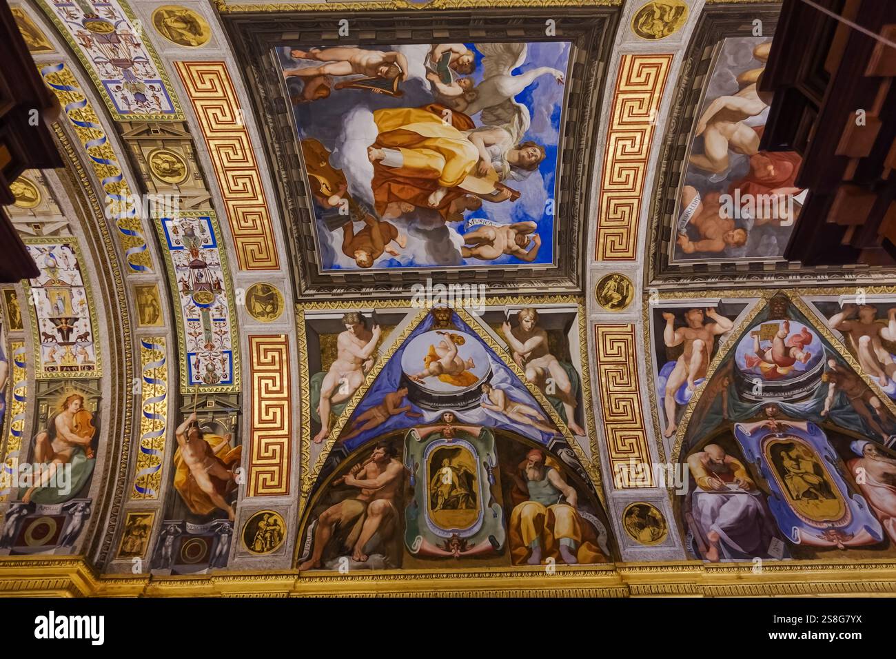 Royal library inside the Royal Site of San Lorenzo de El Escorial in ...