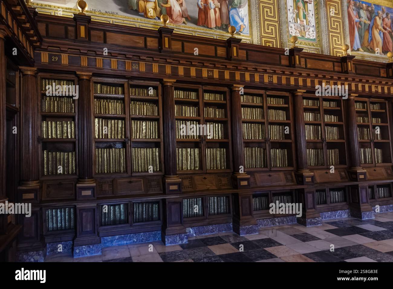 Book shelves, Royal library inside the Royal Site of San Lorenzo de El ...