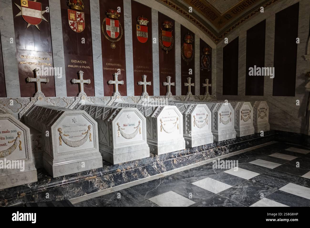 Royal burial vaults inside the Royal Site of San Lorenzo de El Escorial ...