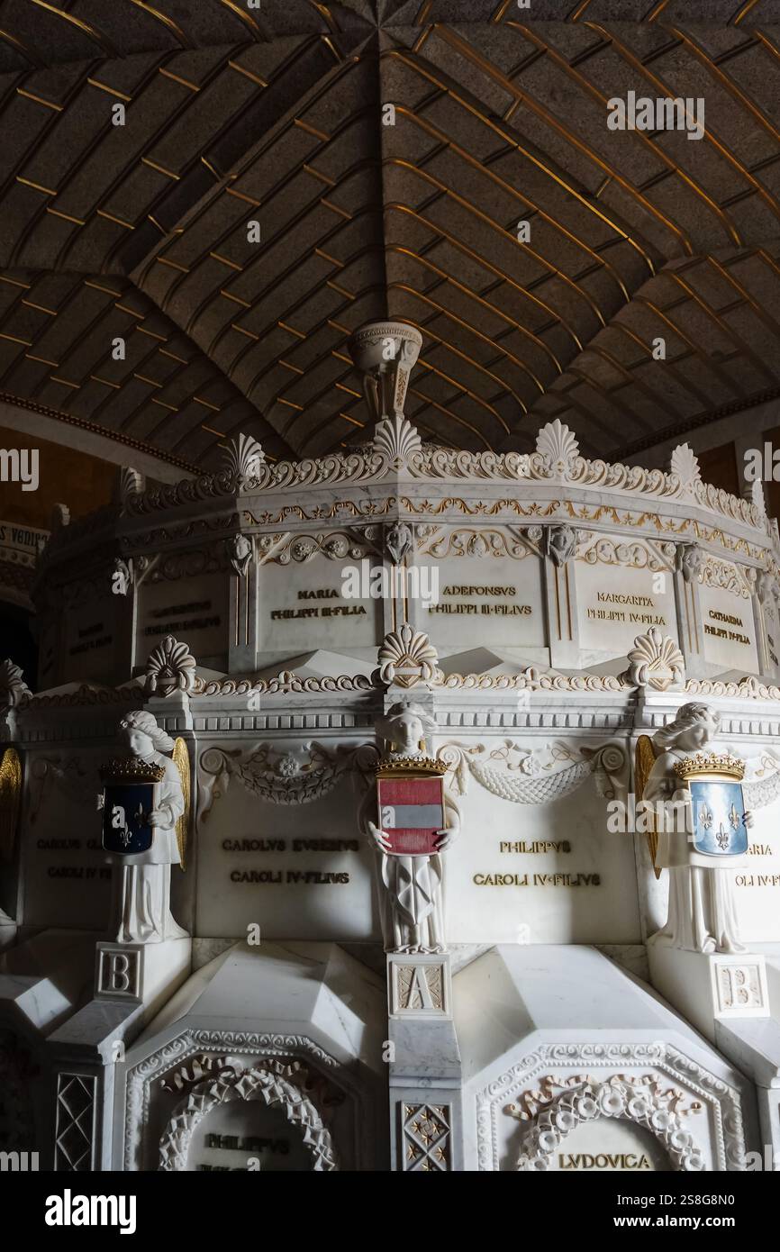 Royal burial vaults inside the Royal Site of San Lorenzo de El Escorial ...