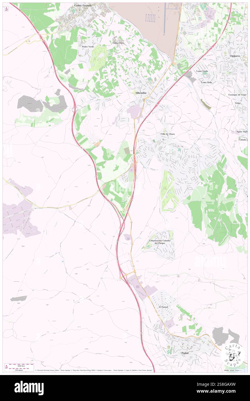 Modern map of granada spain Cut Out Stock Images & Pictures - Alamy