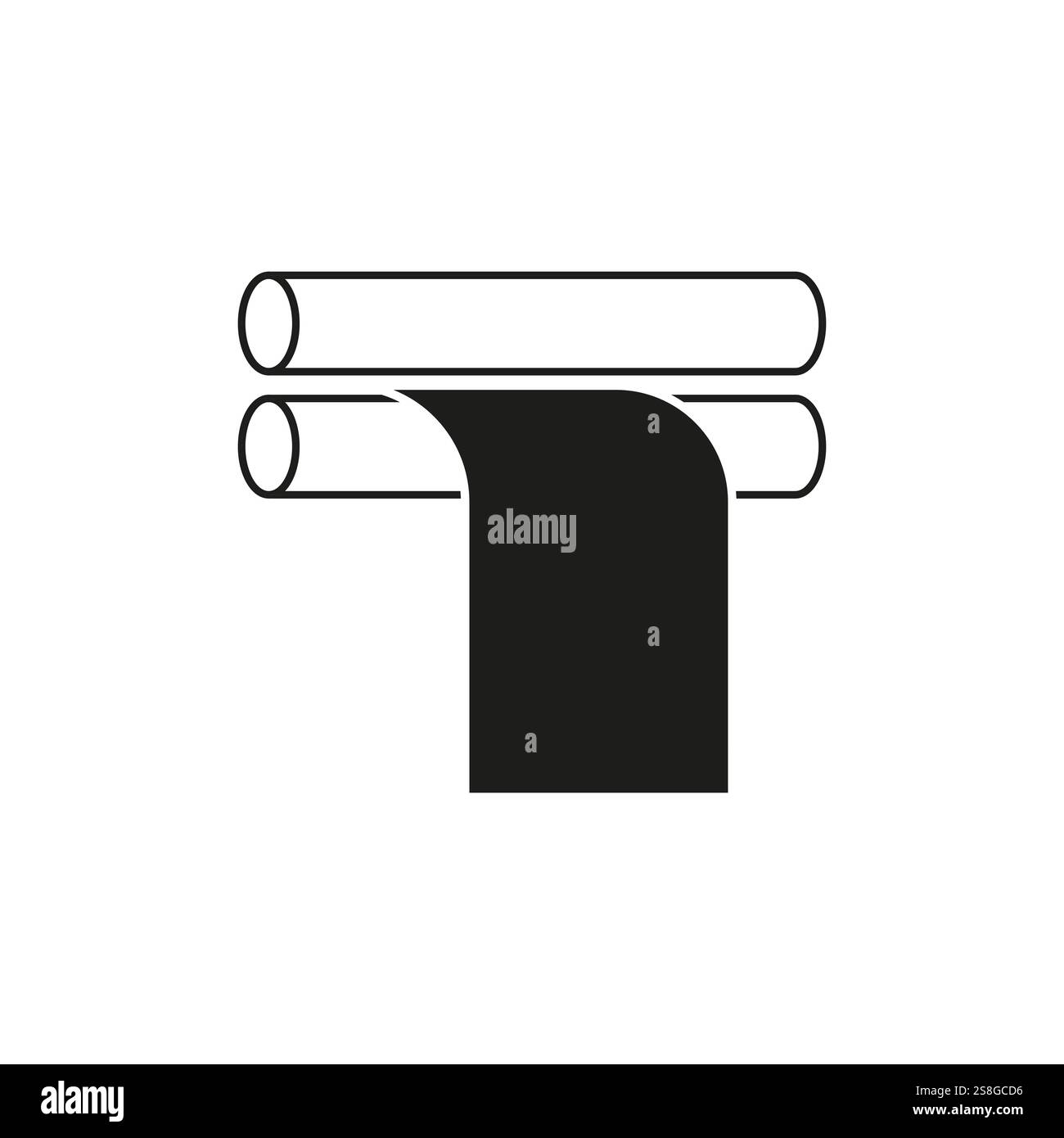 Printing press icon. Paper sheet detail. Industrial vector graphic ...