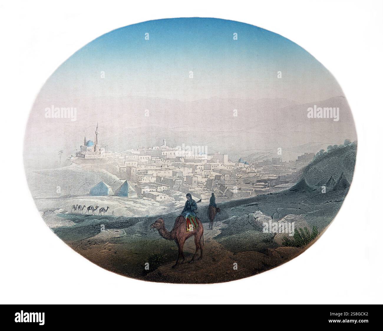 Hand Tinted Illustration of Nazareth General View Said to be where ...