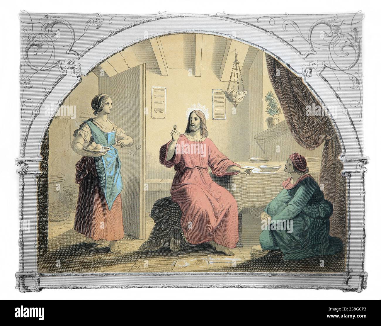 Jesus at the House of Martha and Mary" - Martha Preparing Food whilst ...