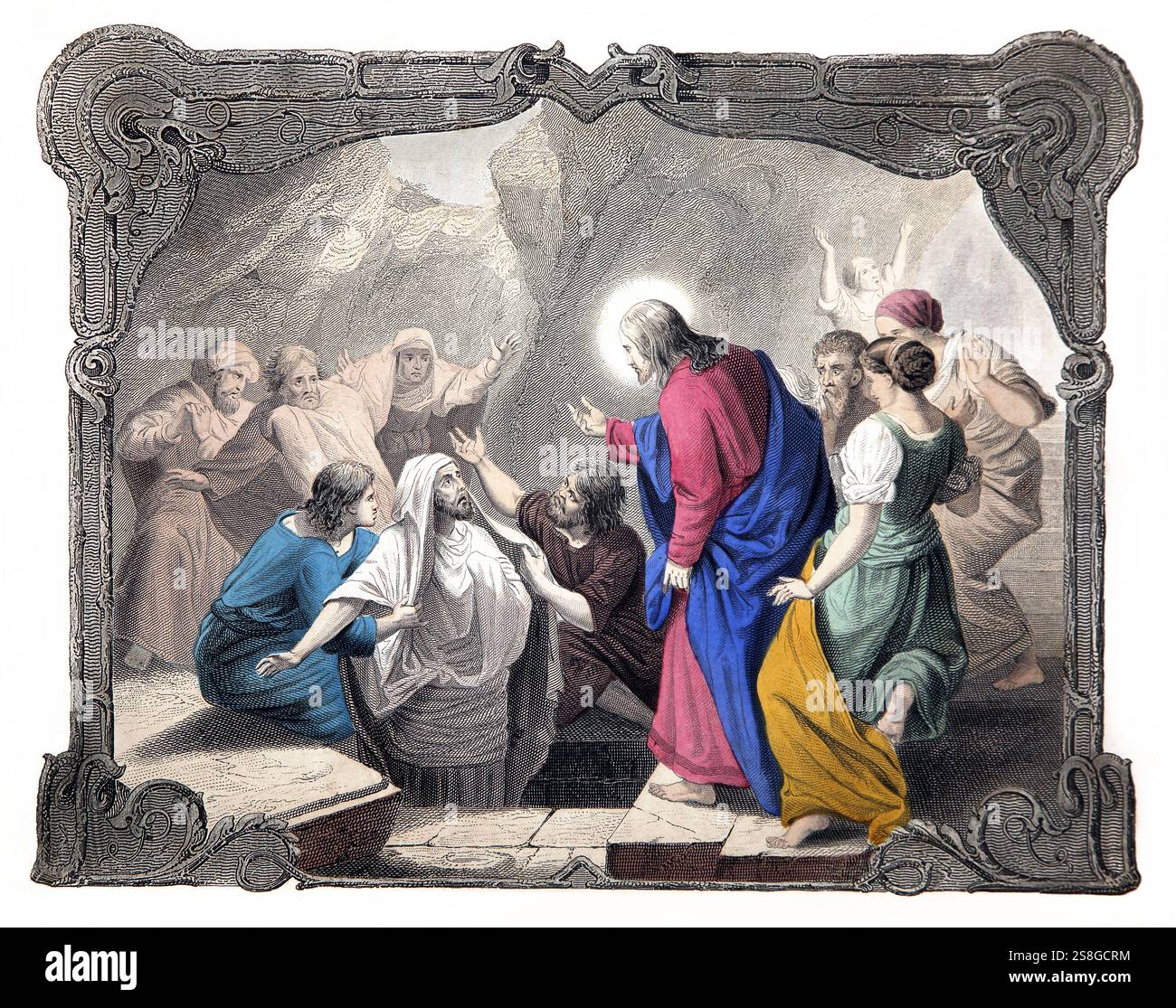 The Raising of Lazarus by Jesus Christfrom 1850 Edition of Fleetwood's Life of Christ- The Life ...
