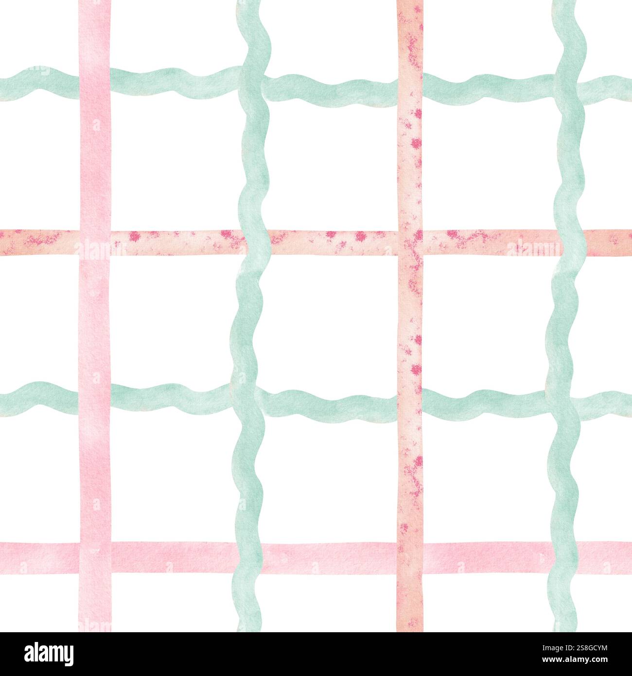 Plaid Seamless pattern with Cute pastel illustration Stock Photo - Alamy