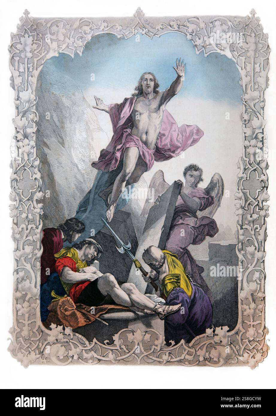 Illustration of the Resurrection of Jesus Christ from his Tomb where a ...