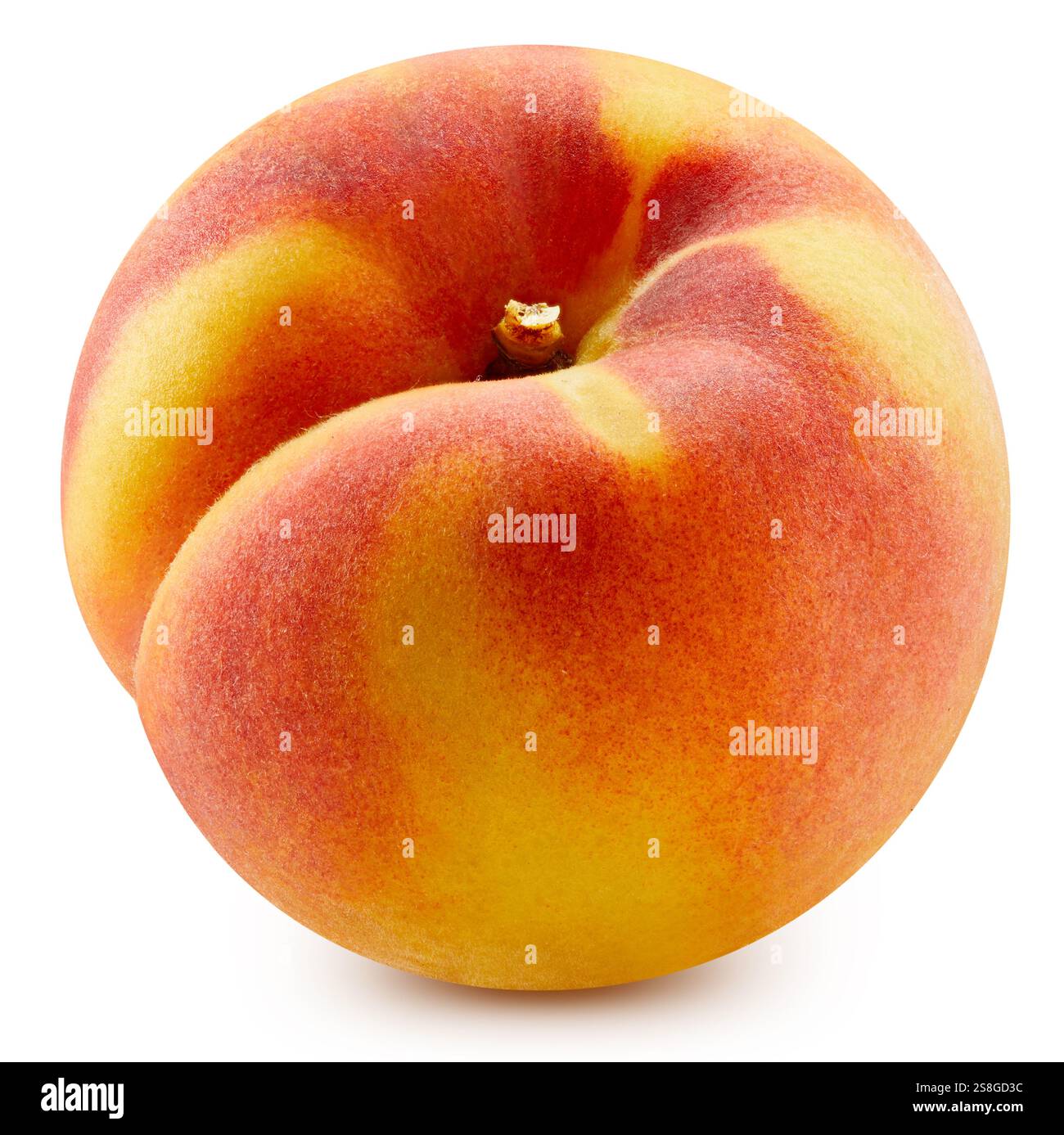 Whole peach on white background. Organic peach isolated on white ...