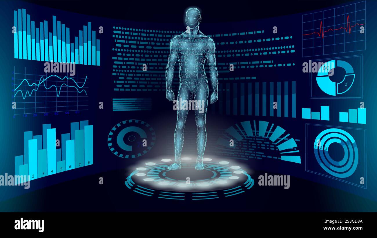 Robot cyborg with artificial intelligence system. Humanoid industrial ...