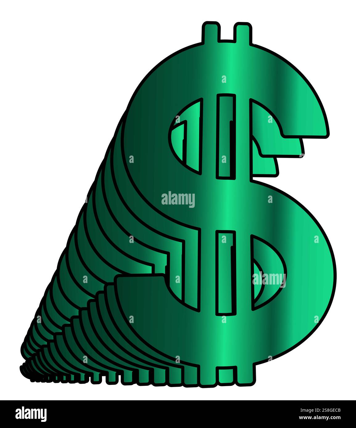 Illustration of an abstract dollar rise Stock Vector Image & Art - Alamy
