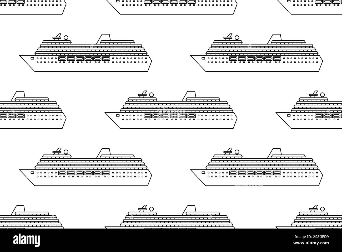 Seamless pattern of the contour cruise ships Stock Vector Image & Art - Alamy