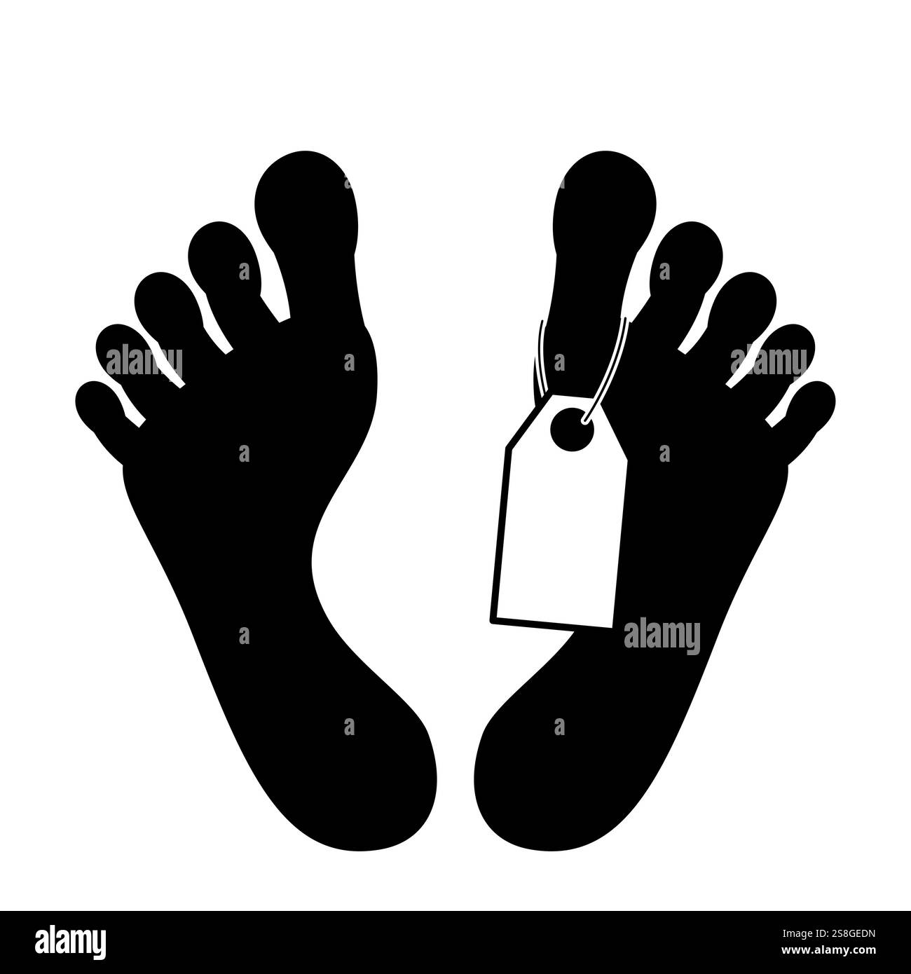 Illustration of an abstract human feet with toe tag icon Stock Vector ...