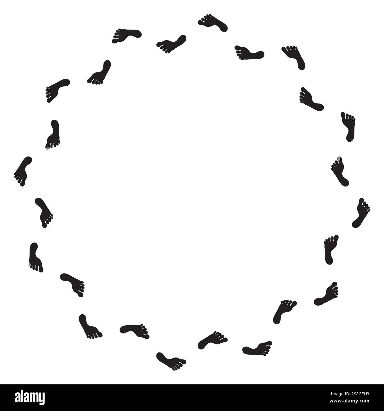 Illustration of a footprints from walking around circle Stock Vector ...
