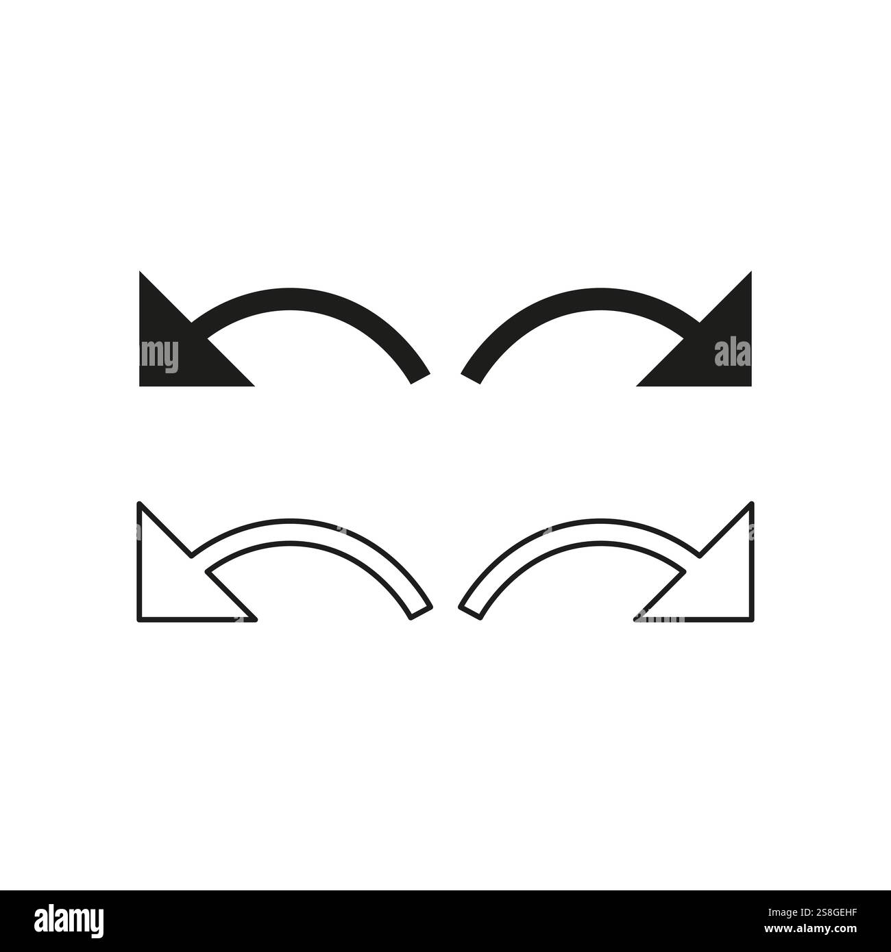 Arrow Icon Set Directional Arrow Symbol Modern Vector Design Simple Black Shape Stock Vector