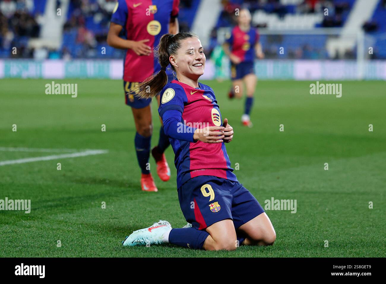 Claudia Pina Medina of FC Barcelona celebrates a goal during Spanish ...