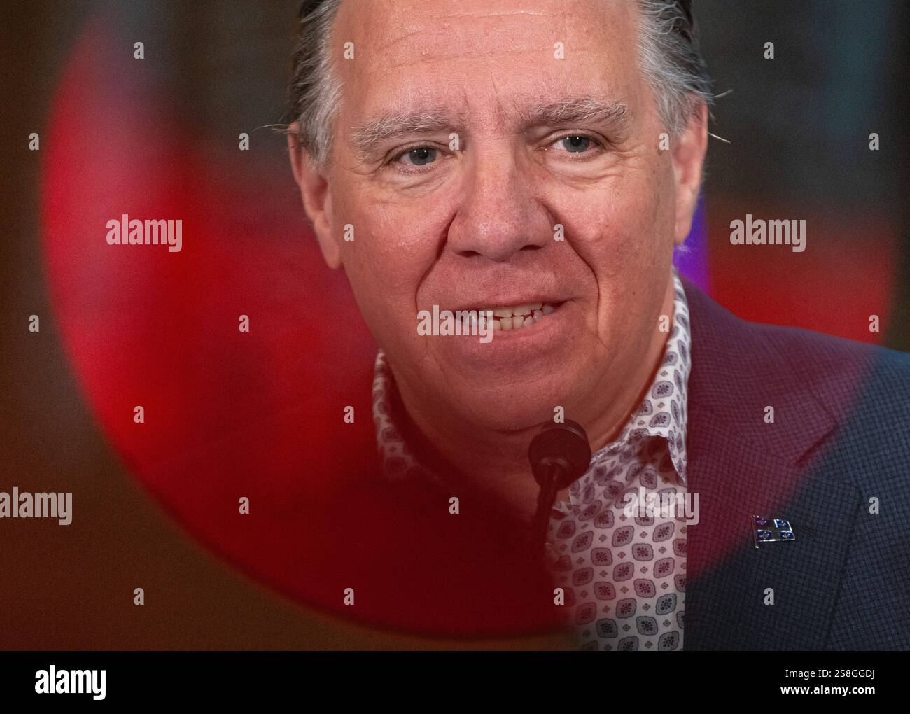 Saint Sauveur, Canada. 22nd Jan, 2025. Quebec Premier Francois Legault ...