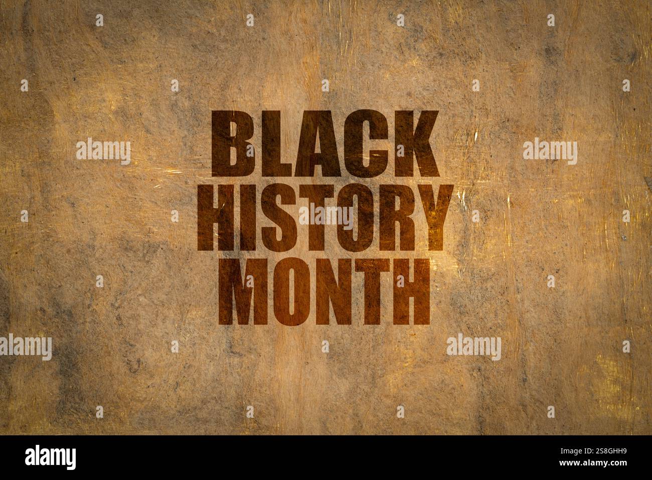 Black History Month - word abstract on handmade bark paper, annual ...