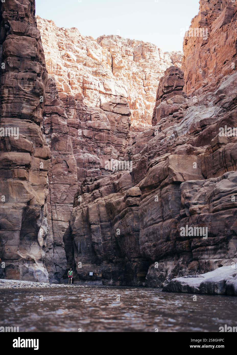 Wadi Mujib trail beautiful scenery hike Jordan. Wadi Al Mujib Canyon in ...