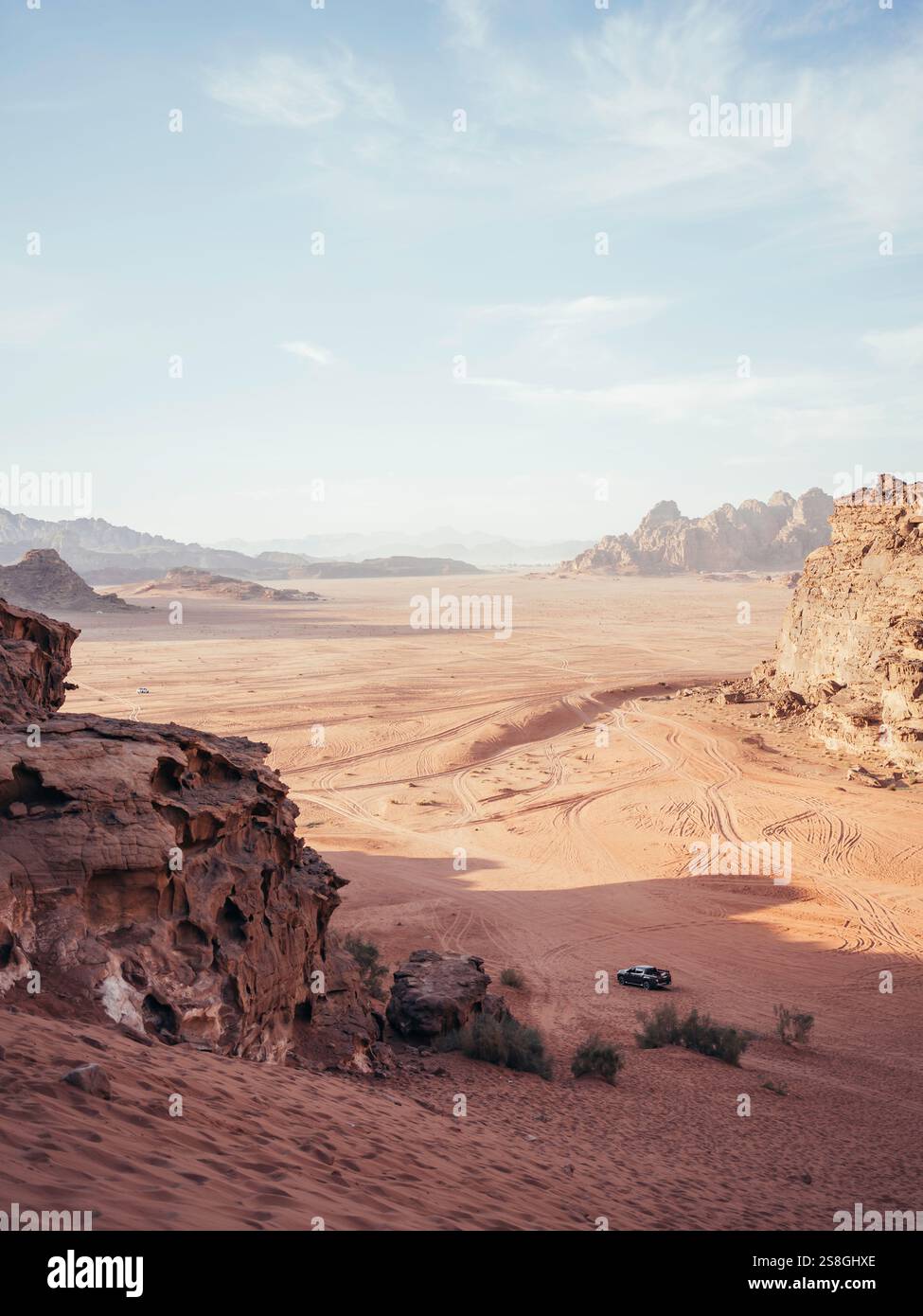 Landscape of the desert of Wadi Rum, Jordan. Rock Formation, beautiful ...