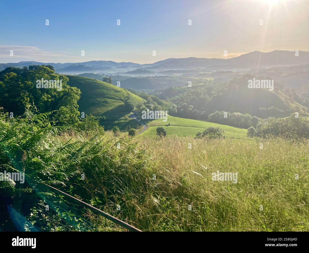 Early morning views across the Pyrenees from the Napoleon Route on the ...