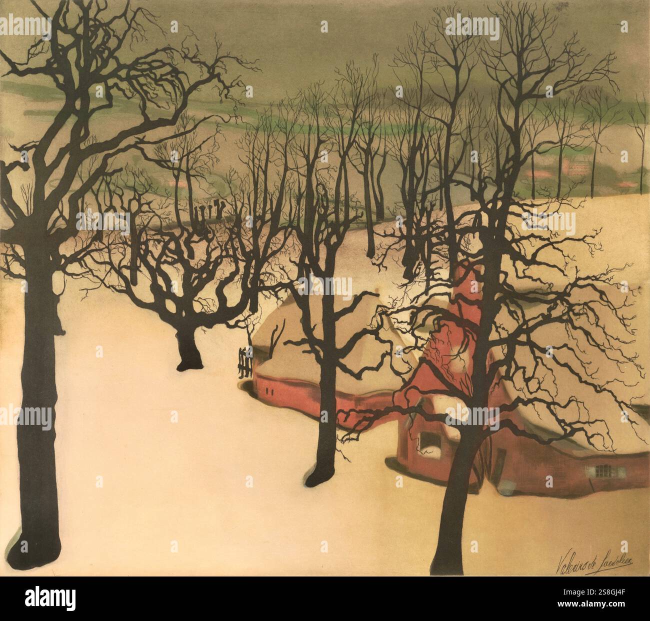 Valerius de Saedeleer – An Old Orchard in Winter (etching and aquatint ...