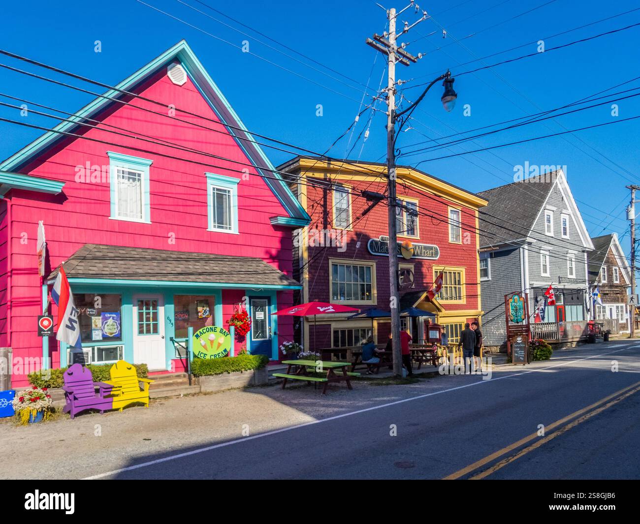 Colorful building in Mahone Bay on the South Shore of Nova Scotia ...