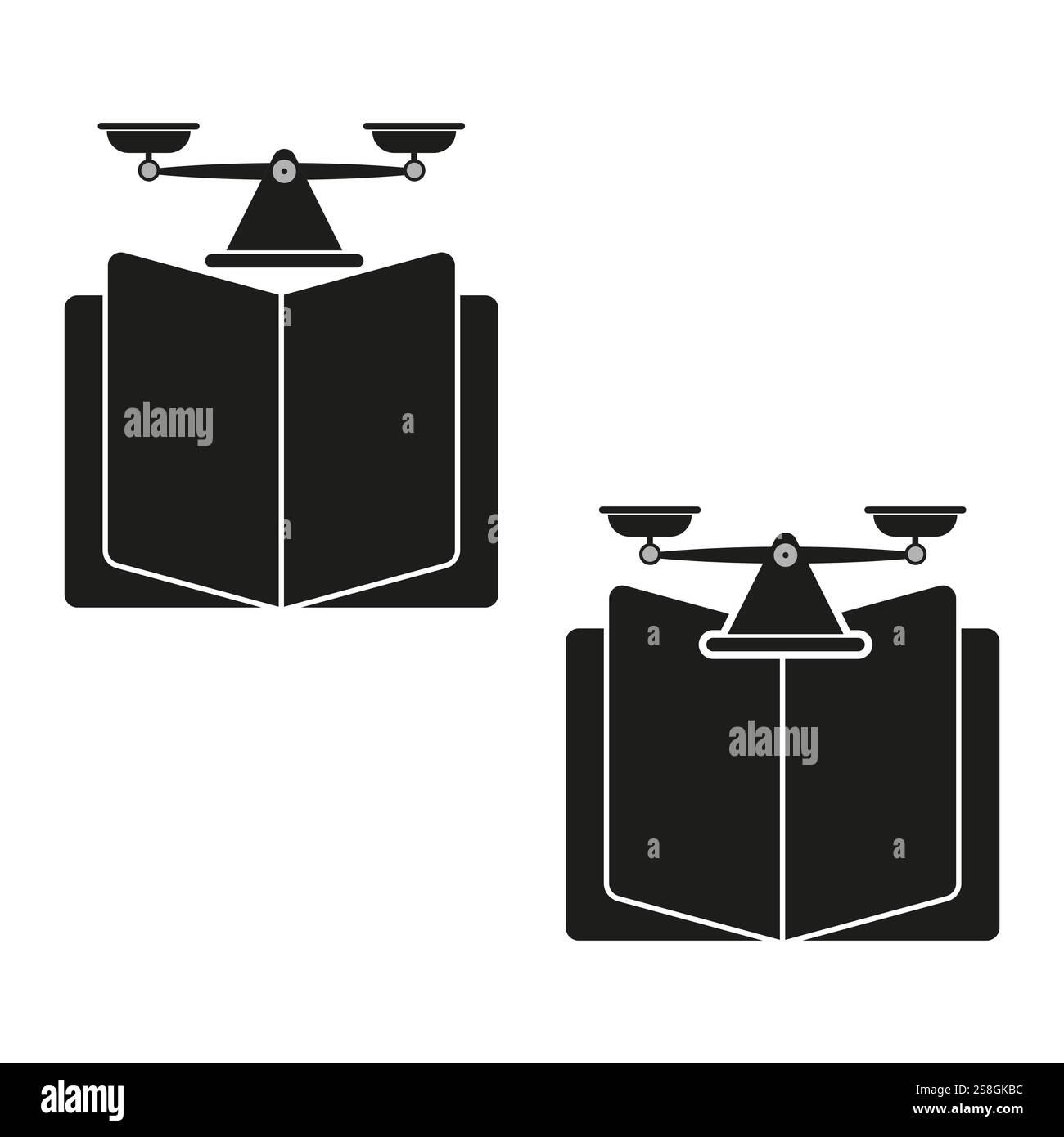 Justice scale icon. Legal book design. Black vector layout. Simple law ...