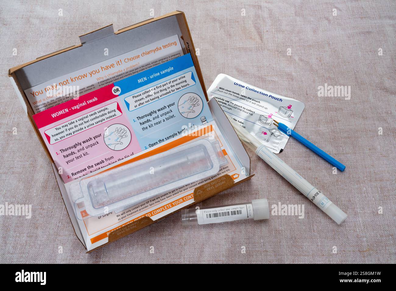 A complete Chlamydia home testing kit Stock Photo - Alamy
