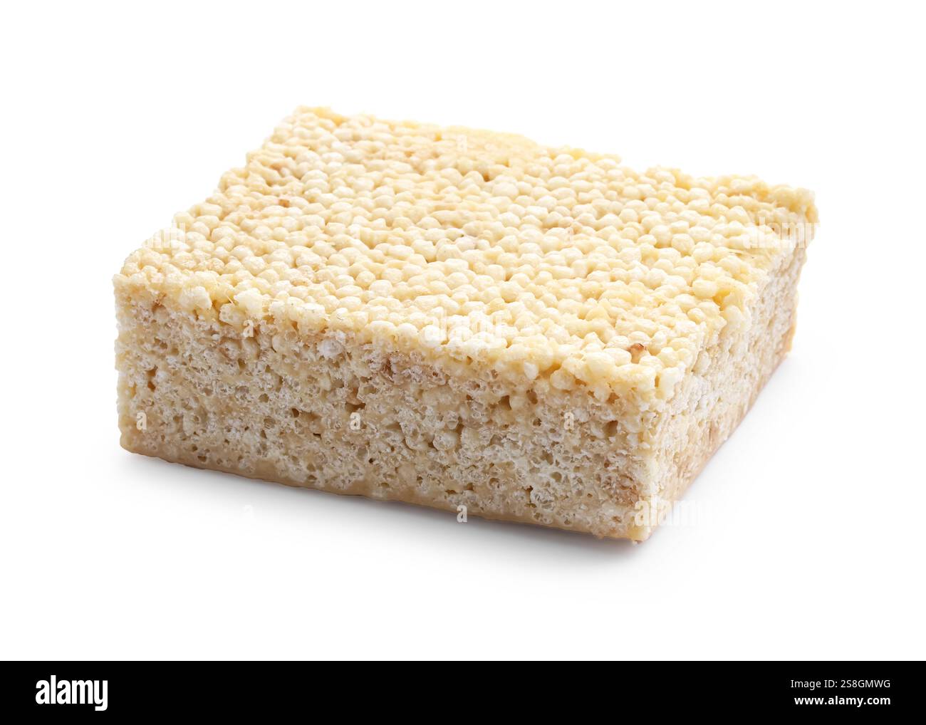 Delicious puffed rice bar isolated on white Stock Photo - Alamy