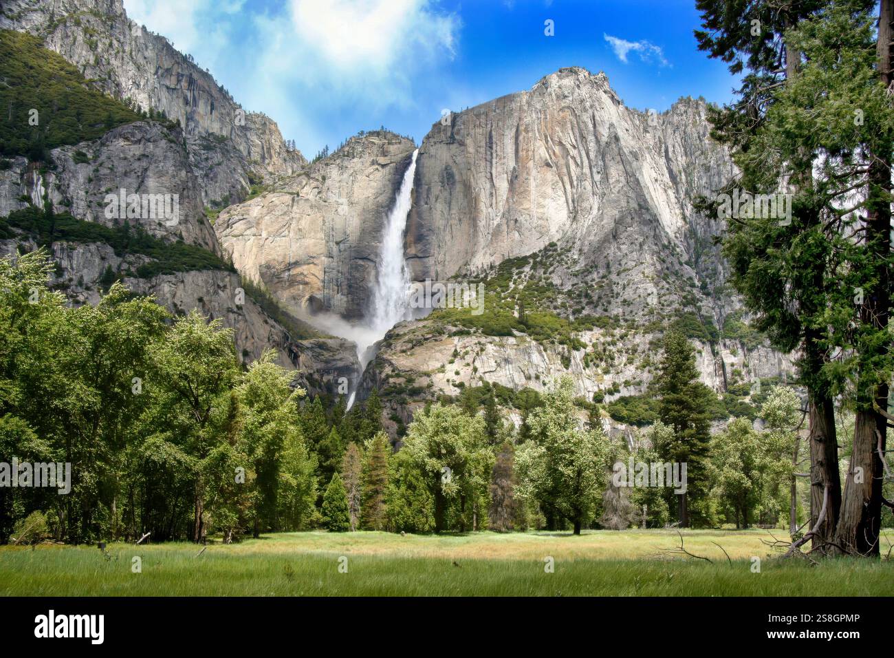 Yosemite Falls is one of the most iconic waterfalls in the world Stock ...